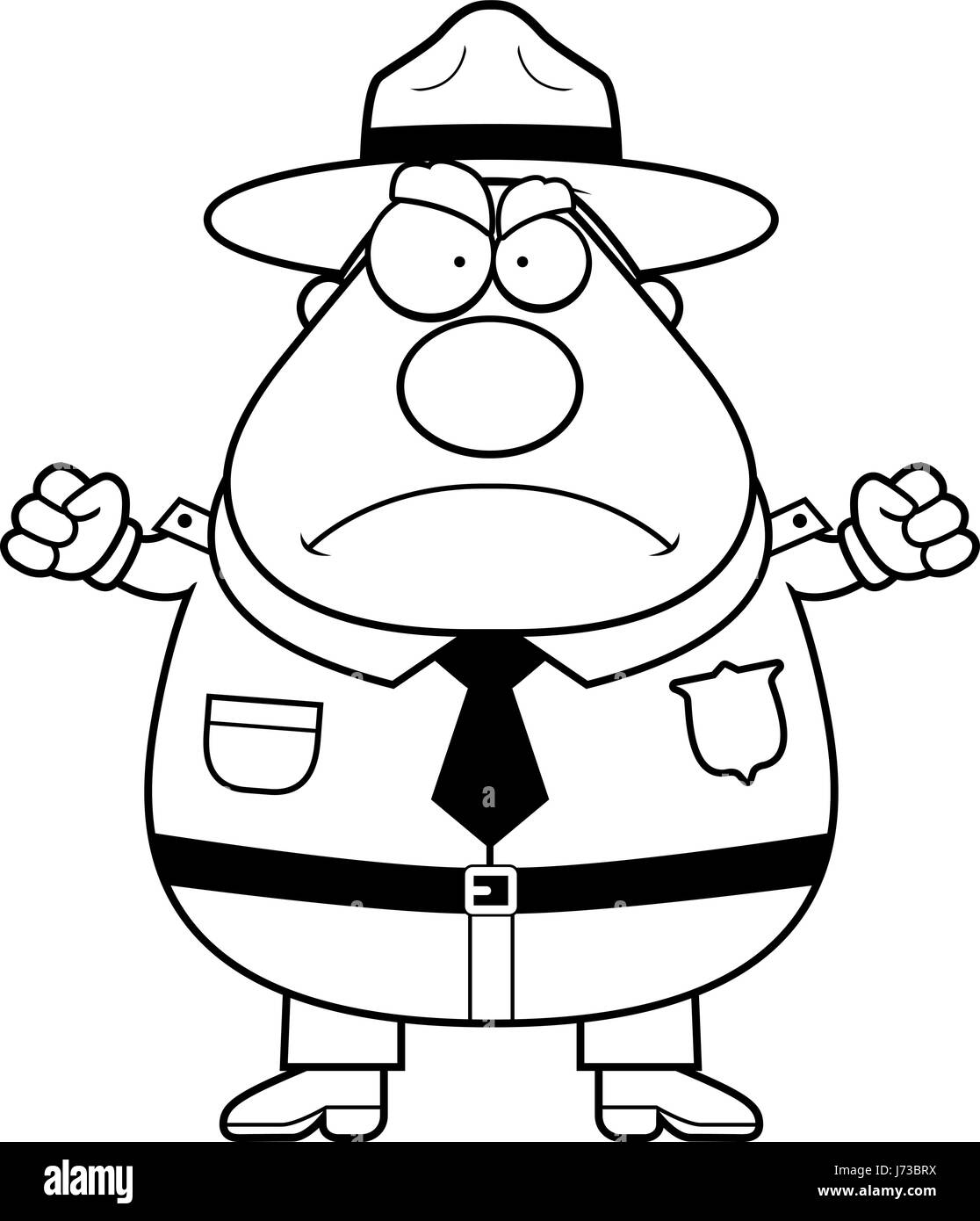 A cartoon park ranger with an angry expression Stock Vector Image & Art ...