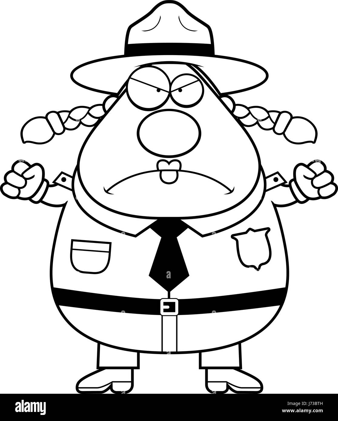 A cartoon park ranger with an angry expression Stock Vector Image & Art ...