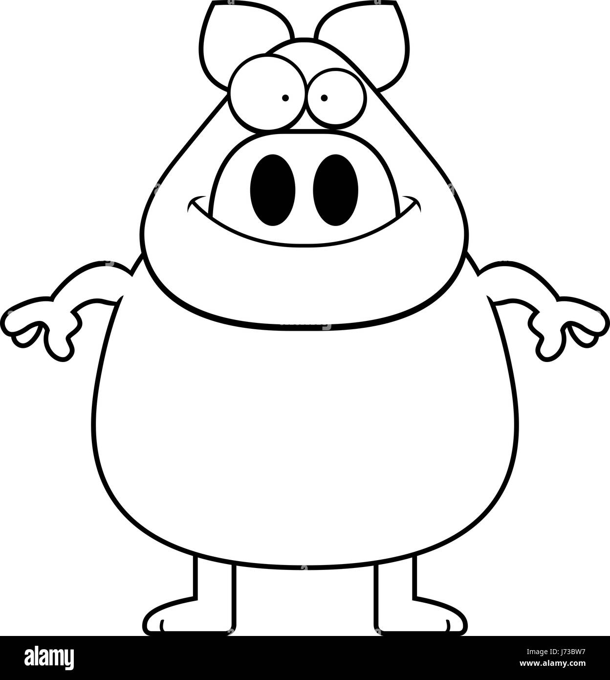 A happy cartoon pig standing and smiling Stock Vector Image & Art - Alamy