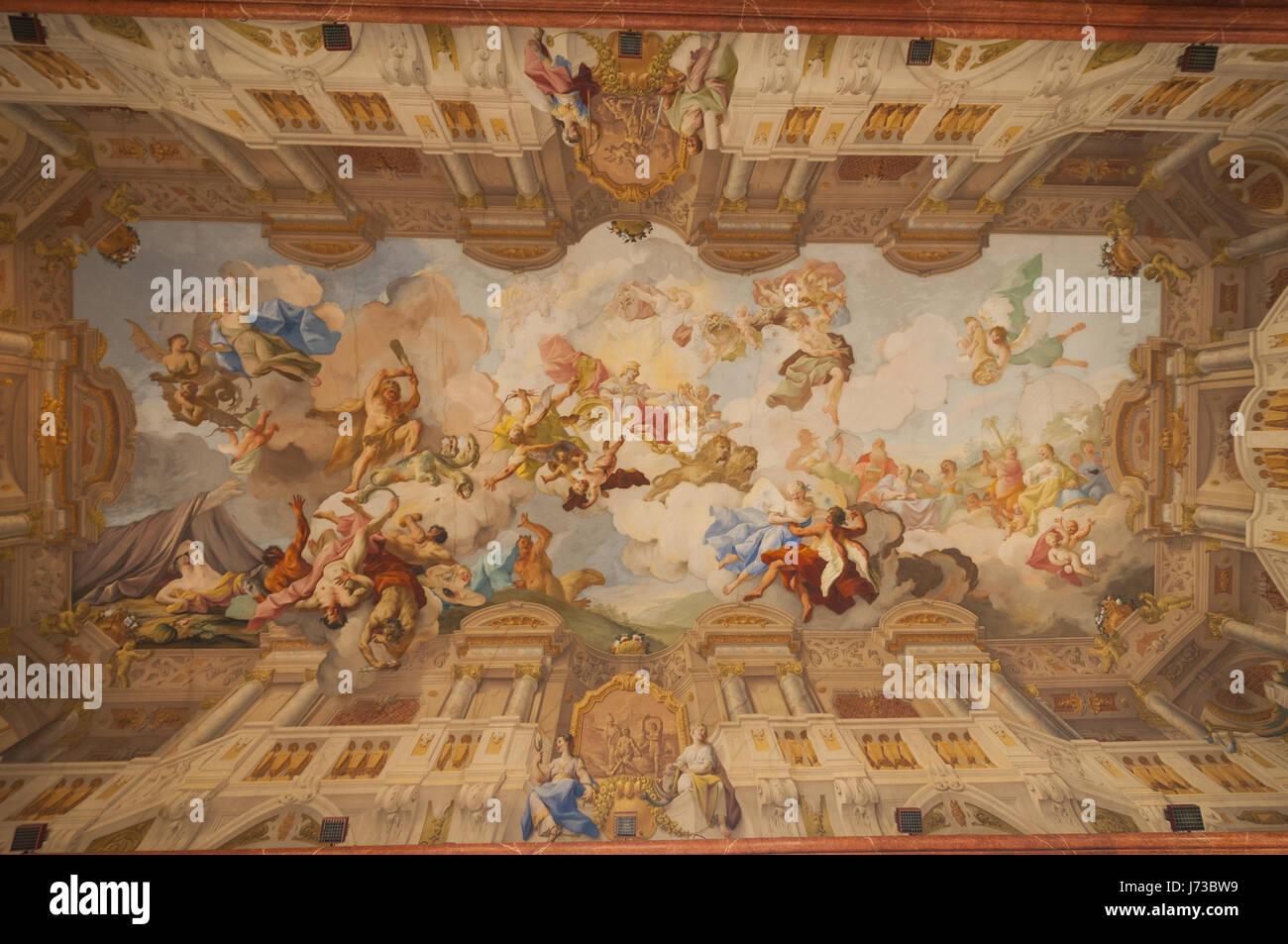 Austria, Wachau, Melk, Melk Abbey, Library ceiling Stock Photo - Alamy