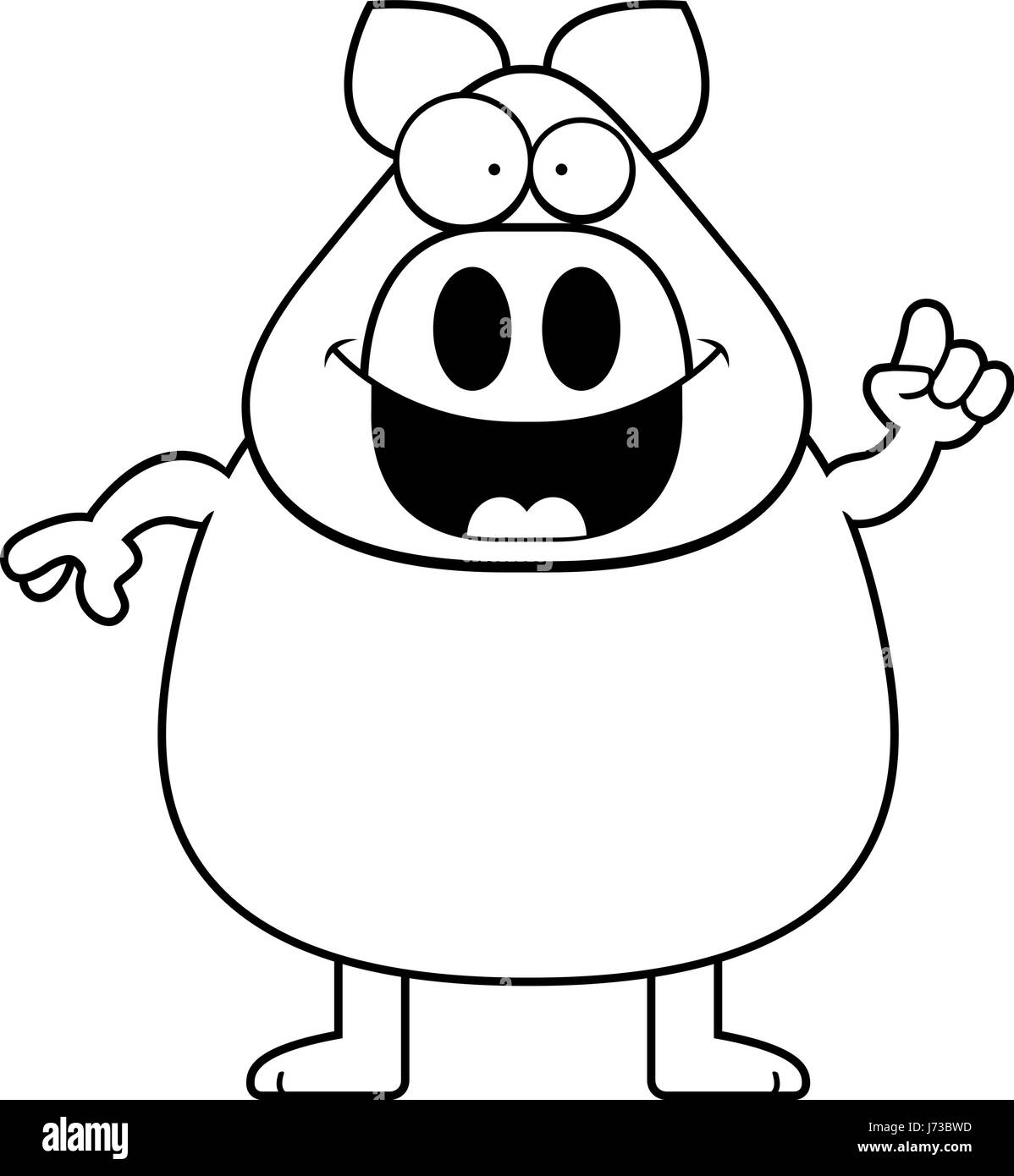 Boy Cartoon Clipart Black And White Pig