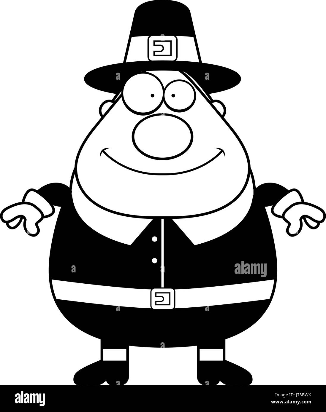 A happy cartoon pilgrim man standing and smiling Stock Vector Image ...