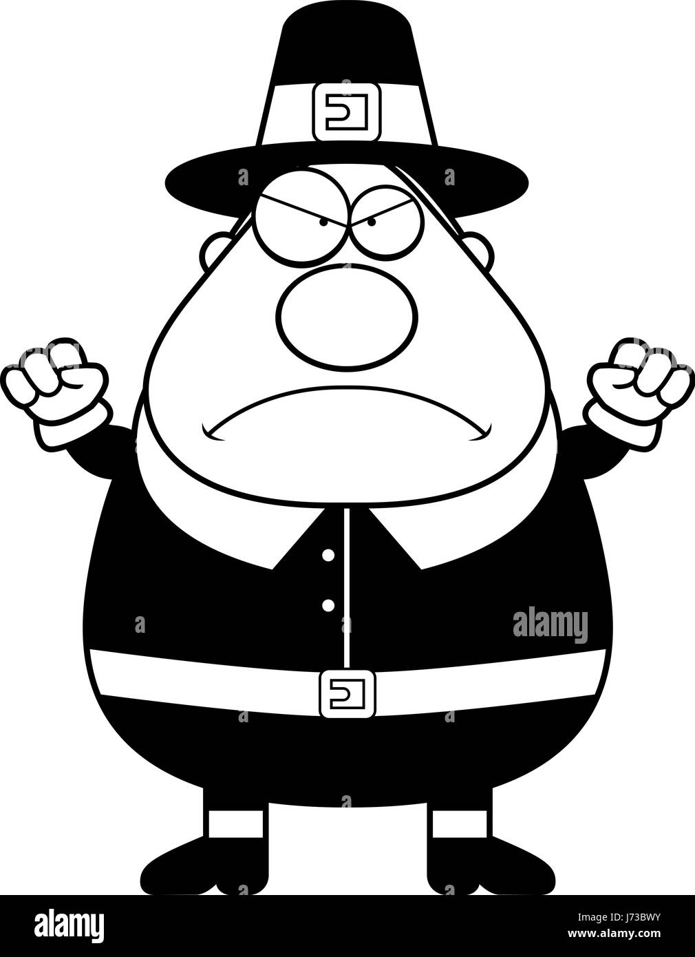 A cartoon pilgrim man with an angry expression Stock Vector Image & Art ...
