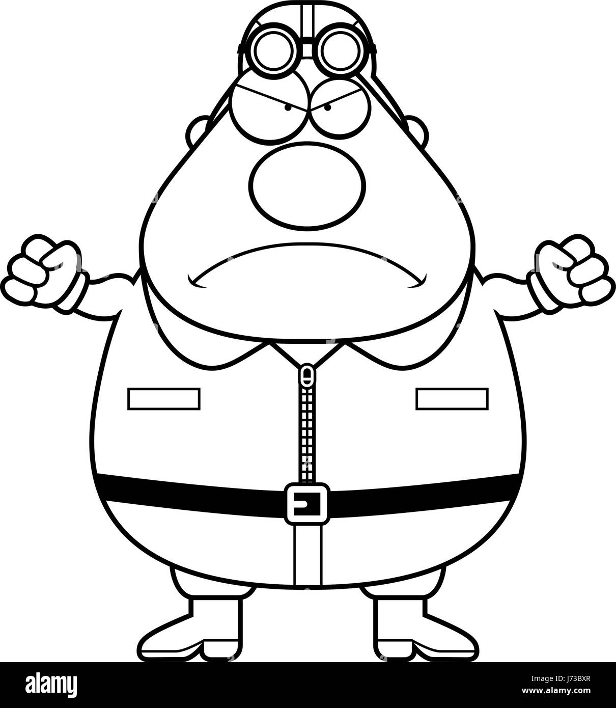 A cartoon illustration of a pilot looking angry Stock Vector Image ...