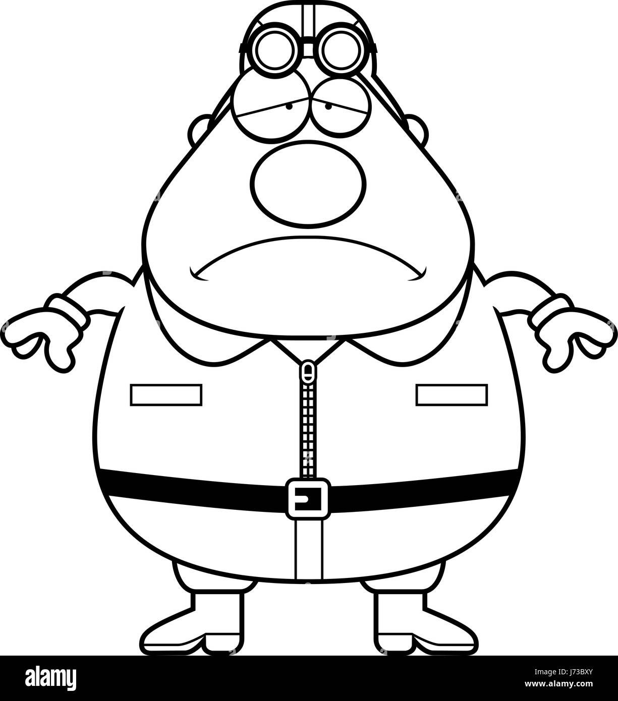 A cartoon illustration of a pilot looking sad Stock Vector Image & Art ...