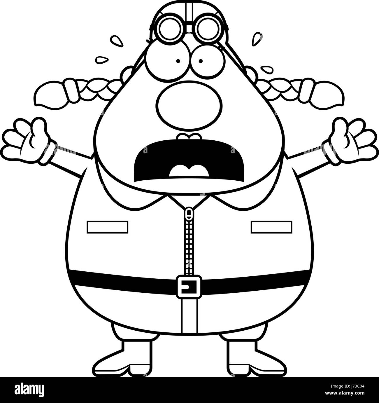 A cartoon illustration of a pilot looking scared Stock Vector Image ...