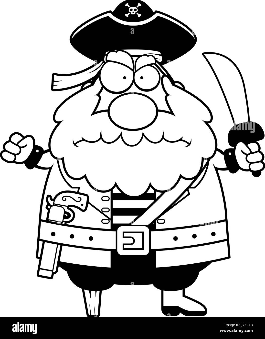 A cartoon pirate with an angry expression Stock Vector Image & Art - Alamy