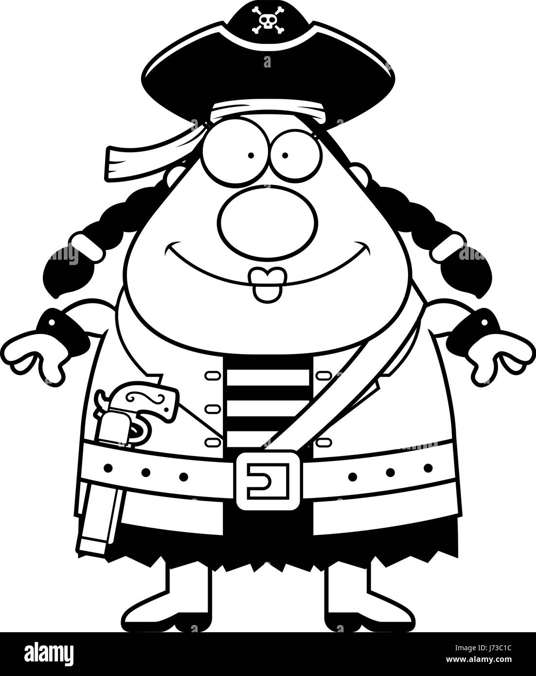 A happy cartoon pirate woman standing and smiling Stock Vector Image ...