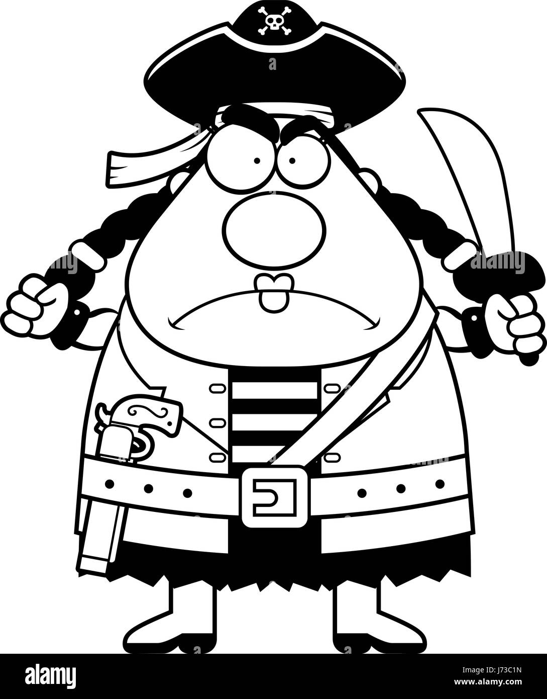 A cartoon pirate woman with an angry expression Stock Vector Image ...