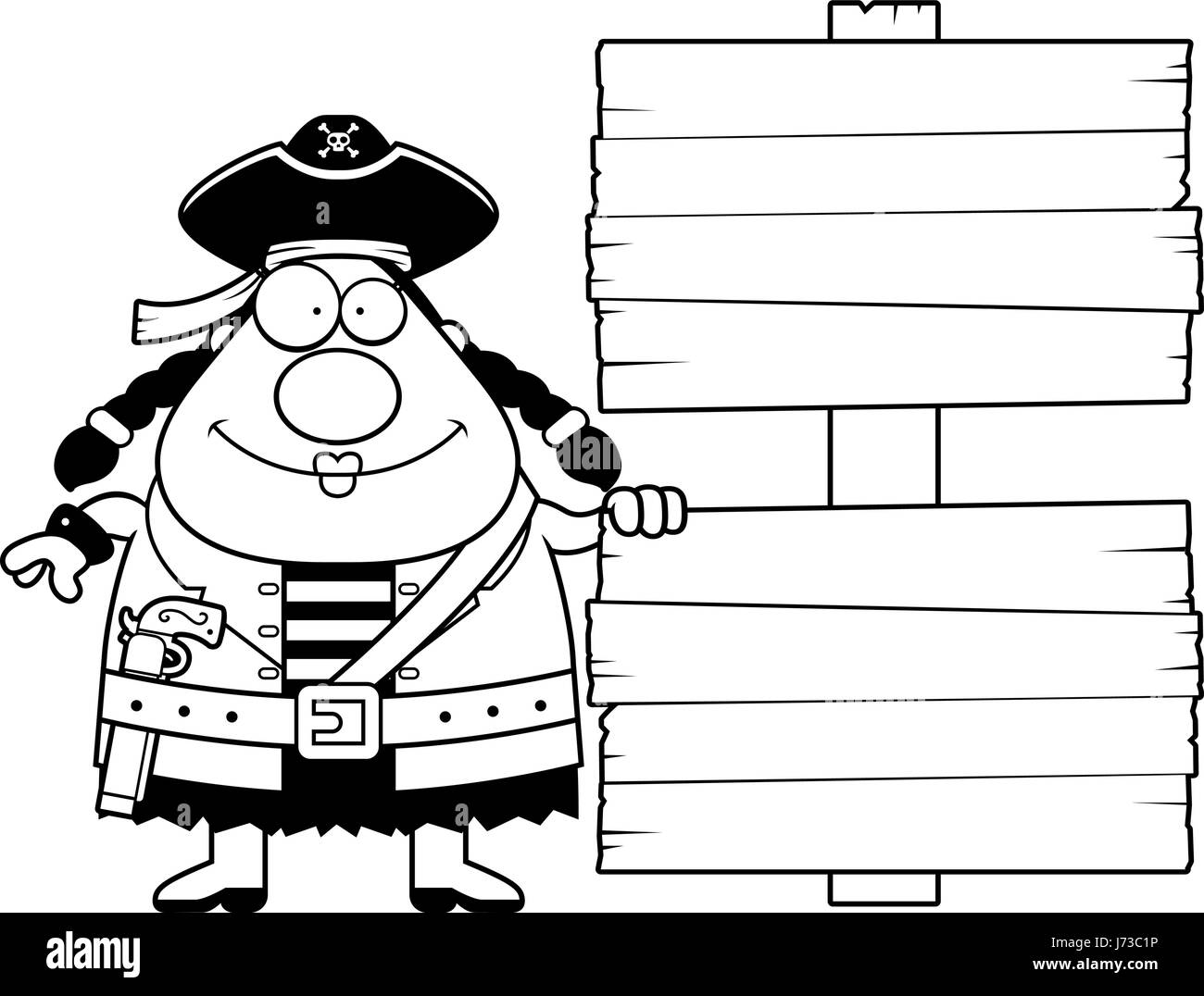 A happy cartoon pirate with a wood sign Stock Vector Image & Art - Alamy