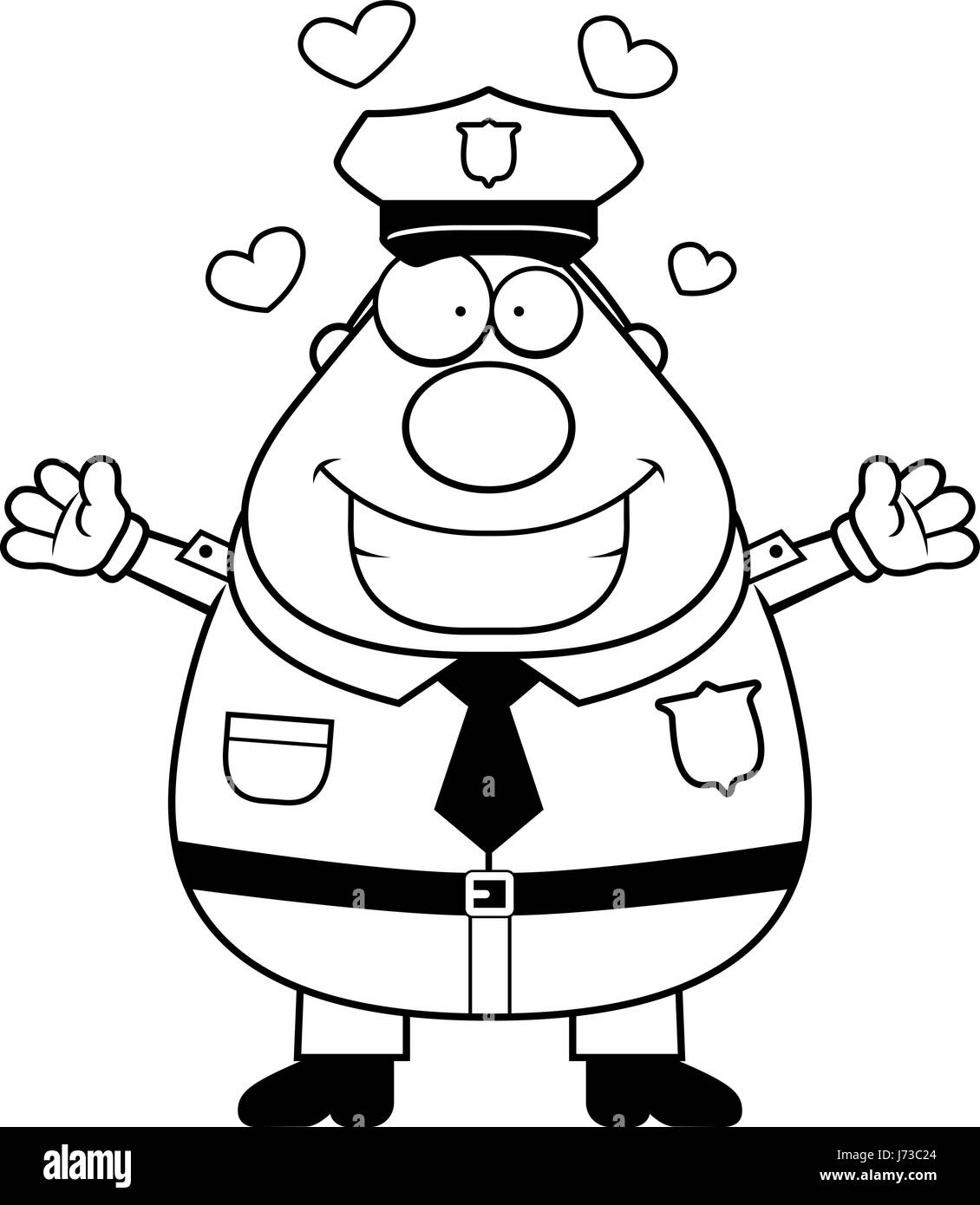 A cartoon illustration of an police officer ready to give a hug Stock ...