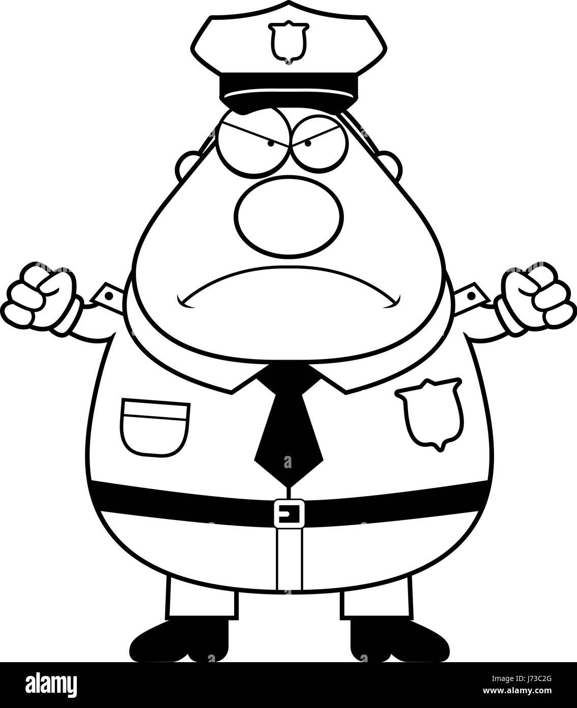 A cartoon illustration of an police officer looking angry Stock Vector ...