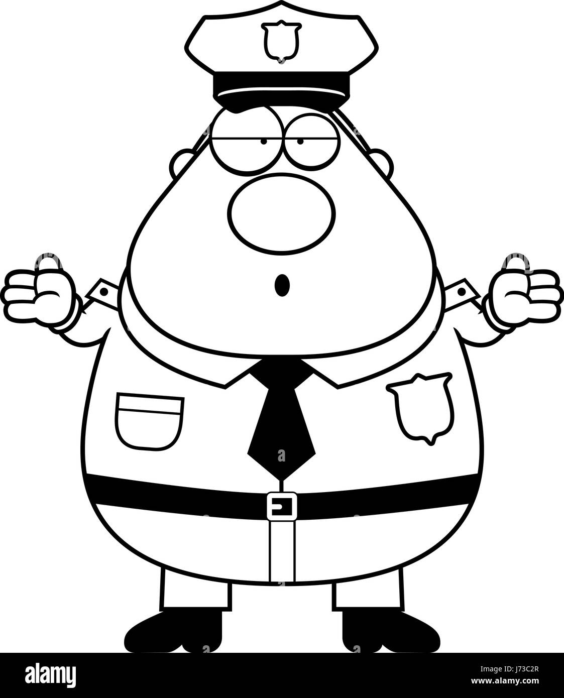 Cartoon illustration police officer looking hi-res stock photography ...