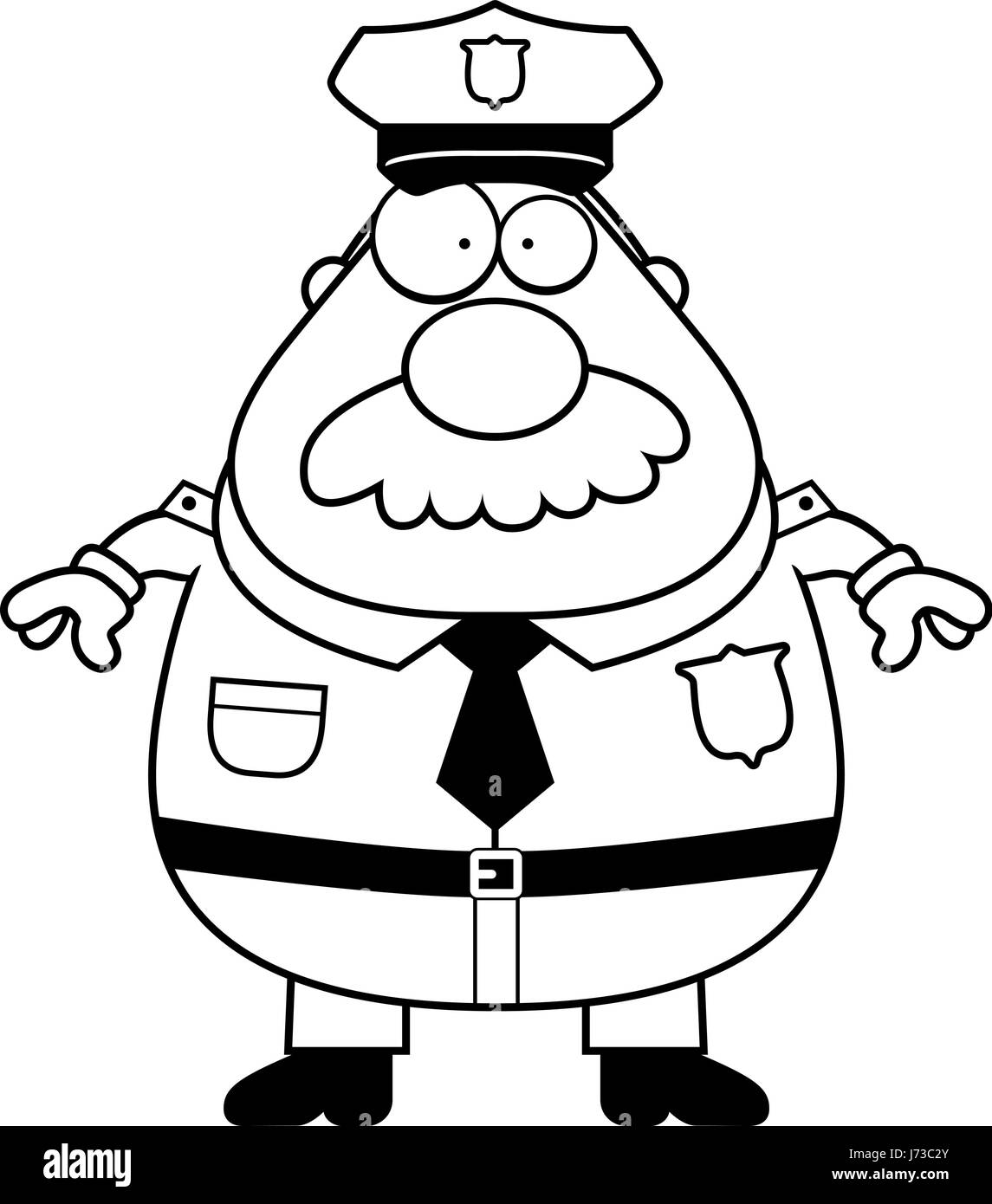 A cartoon illustration of an police officer with a mustache Stock ...