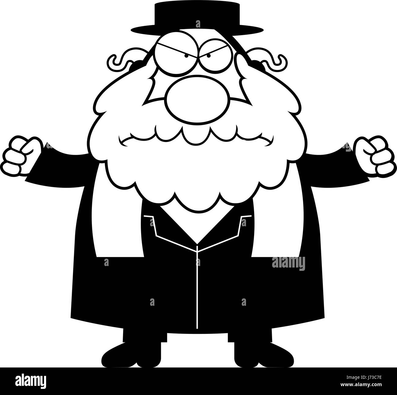 A cartoon illustration of a rabbi looking angry Stock Vector Image ...