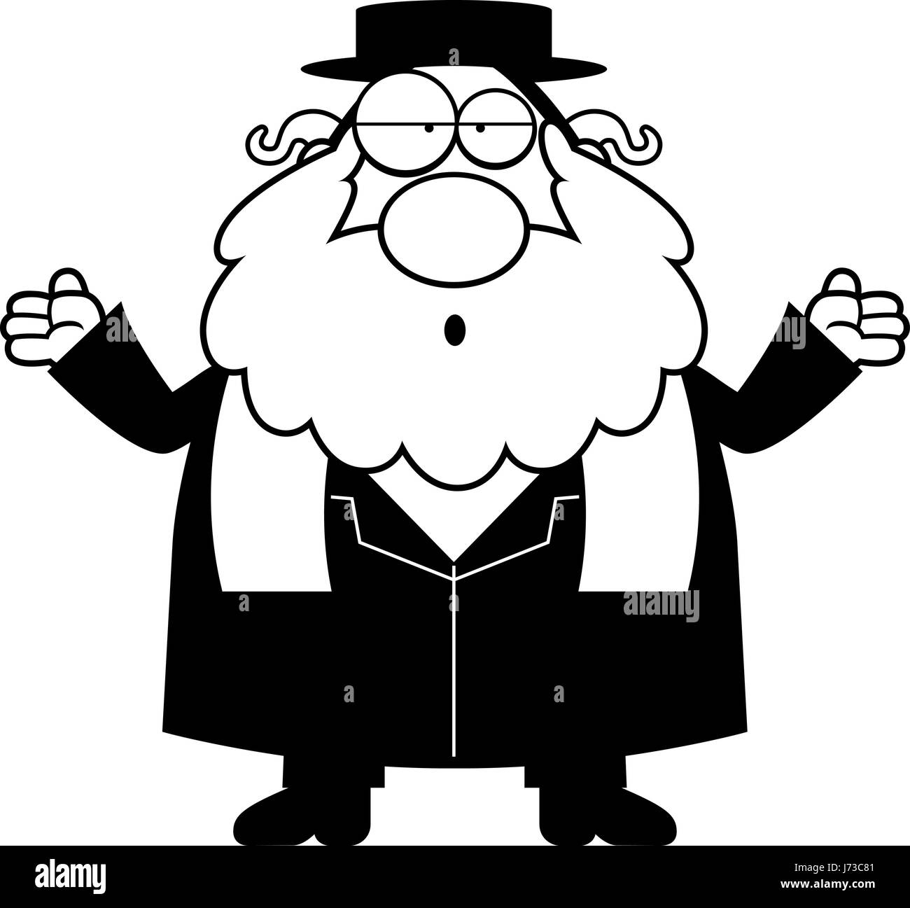 A cartoon illustration of a rabbi looking confused Stock Vector Image ...