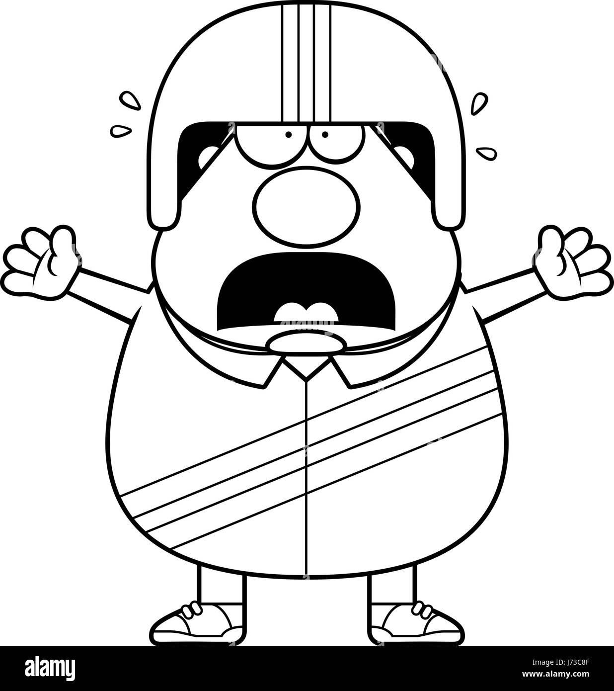 A cartoon illustration of a stuntman looking scared Stock Vector Image ...