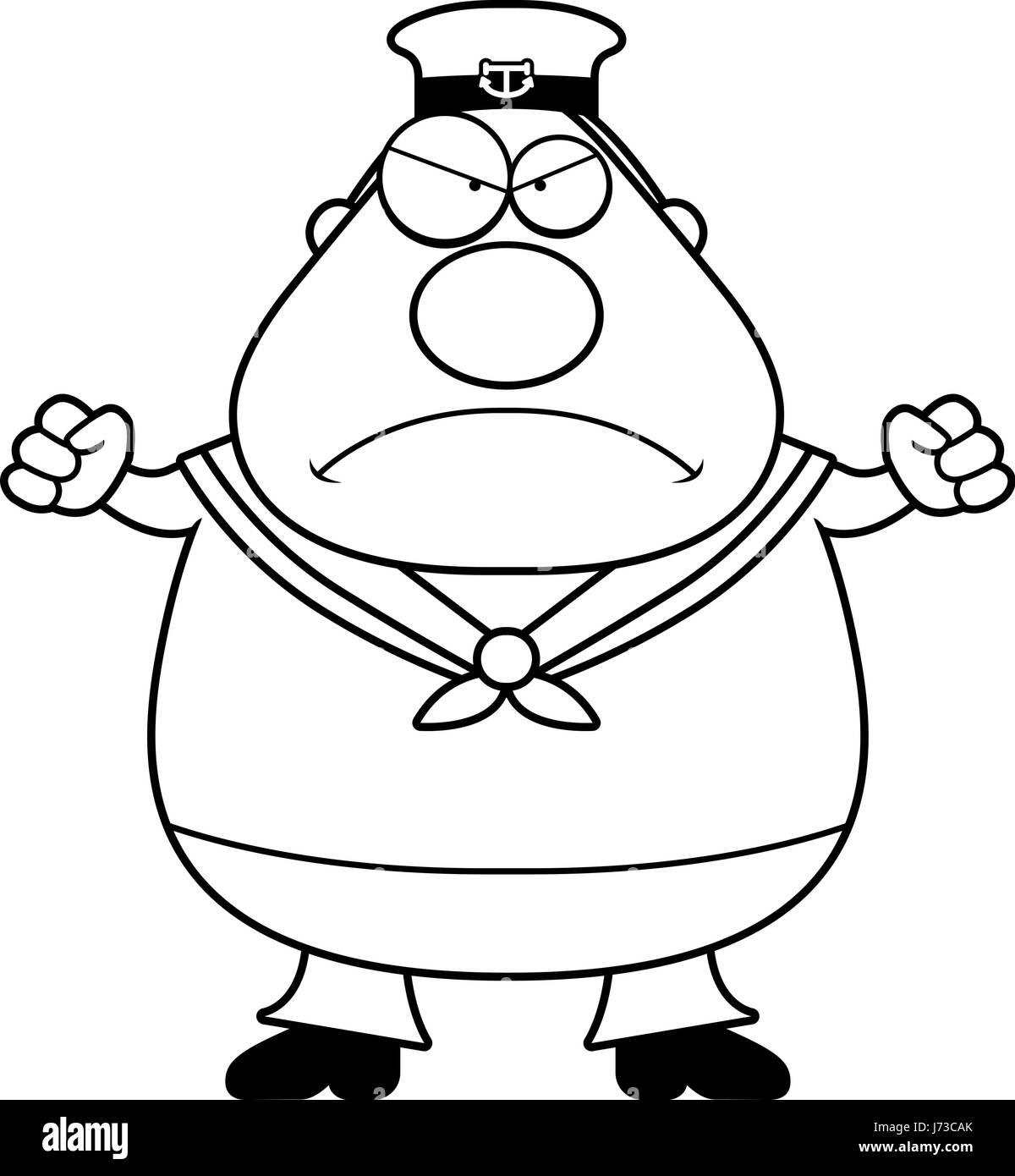 A cartoon illustration of a sailor looking angry Stock Vector Image ...