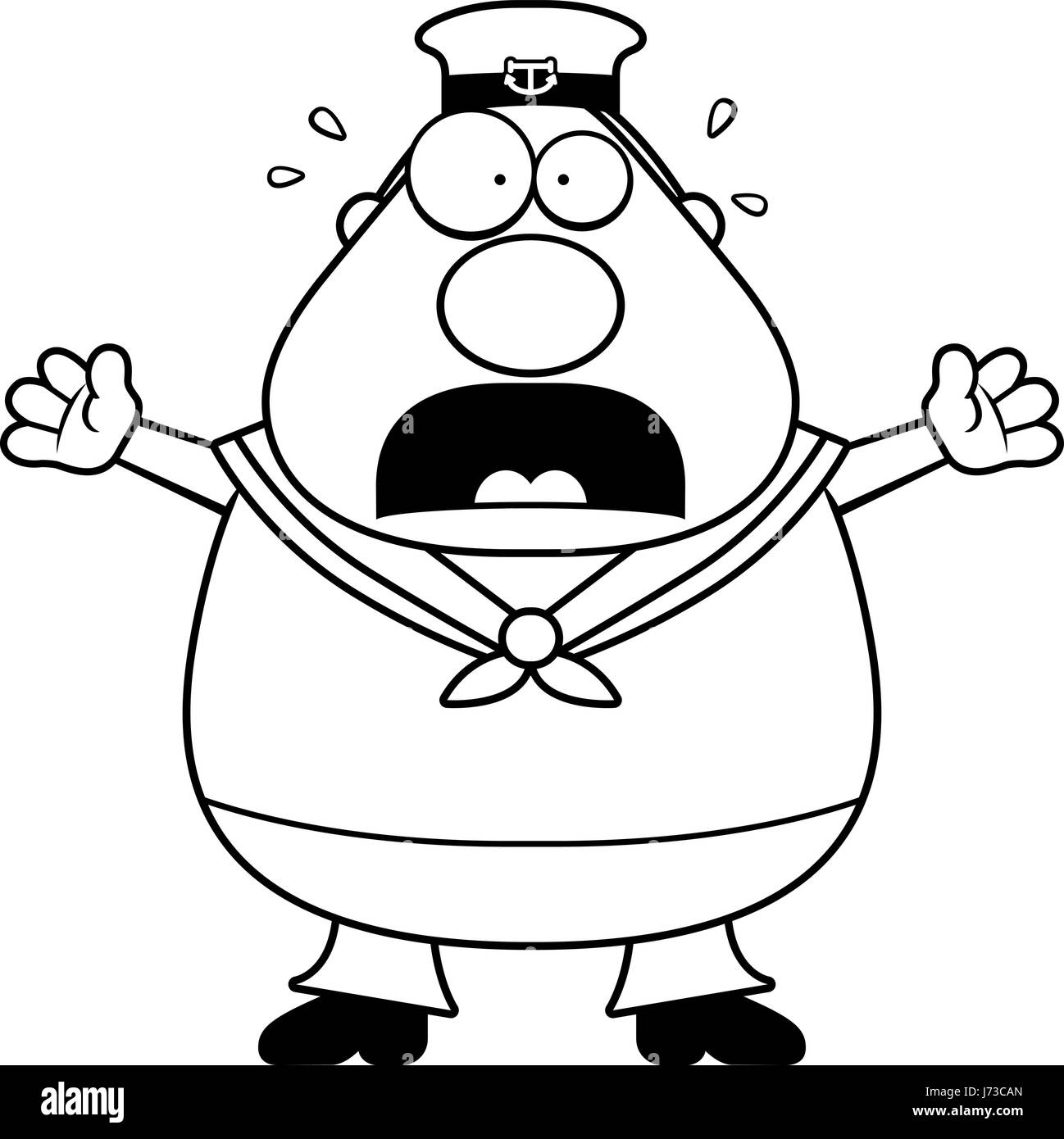 A cartoon illustration of a sailor looking scared Stock Vector Image ...