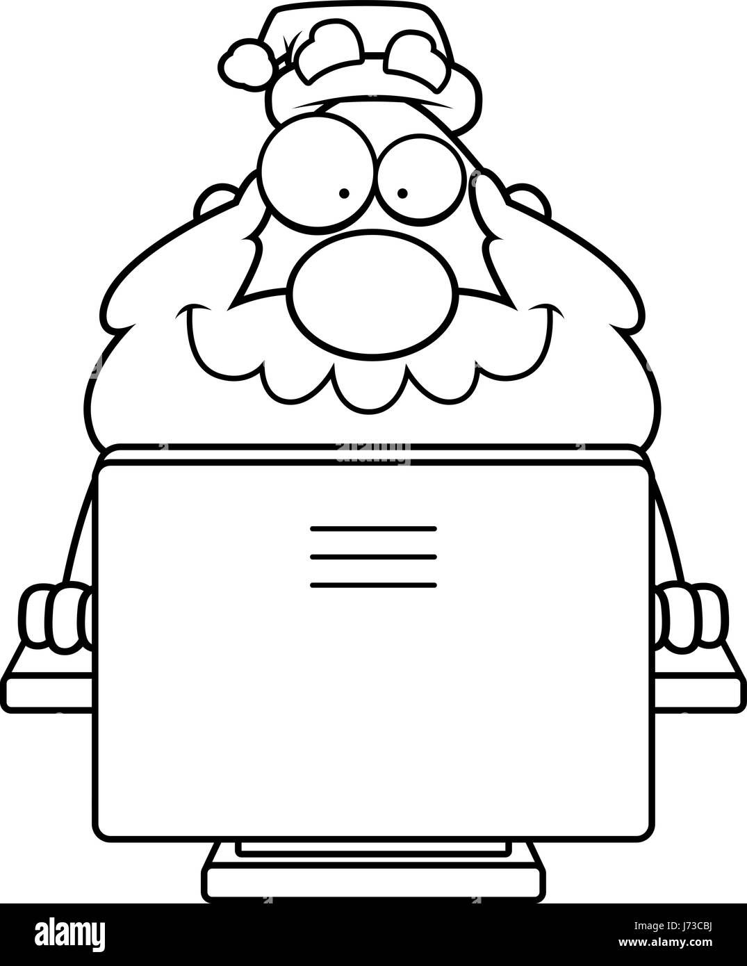 A cartoon Santa Claus in front of a computer Stock Vector Image & Art ...
