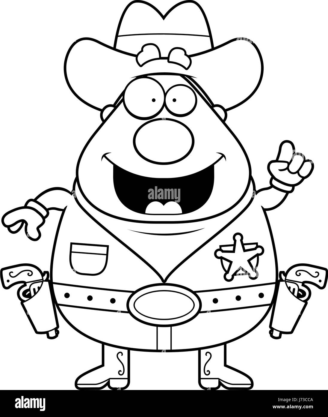 A happy cartoon sheriff with an idea Stock Vector Image & Art - Alamy