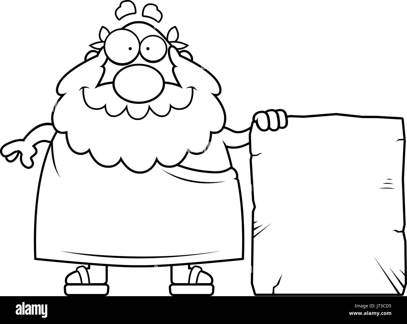 A happy cartoon Greek philosopher with a stone tablet Stock Vector ...