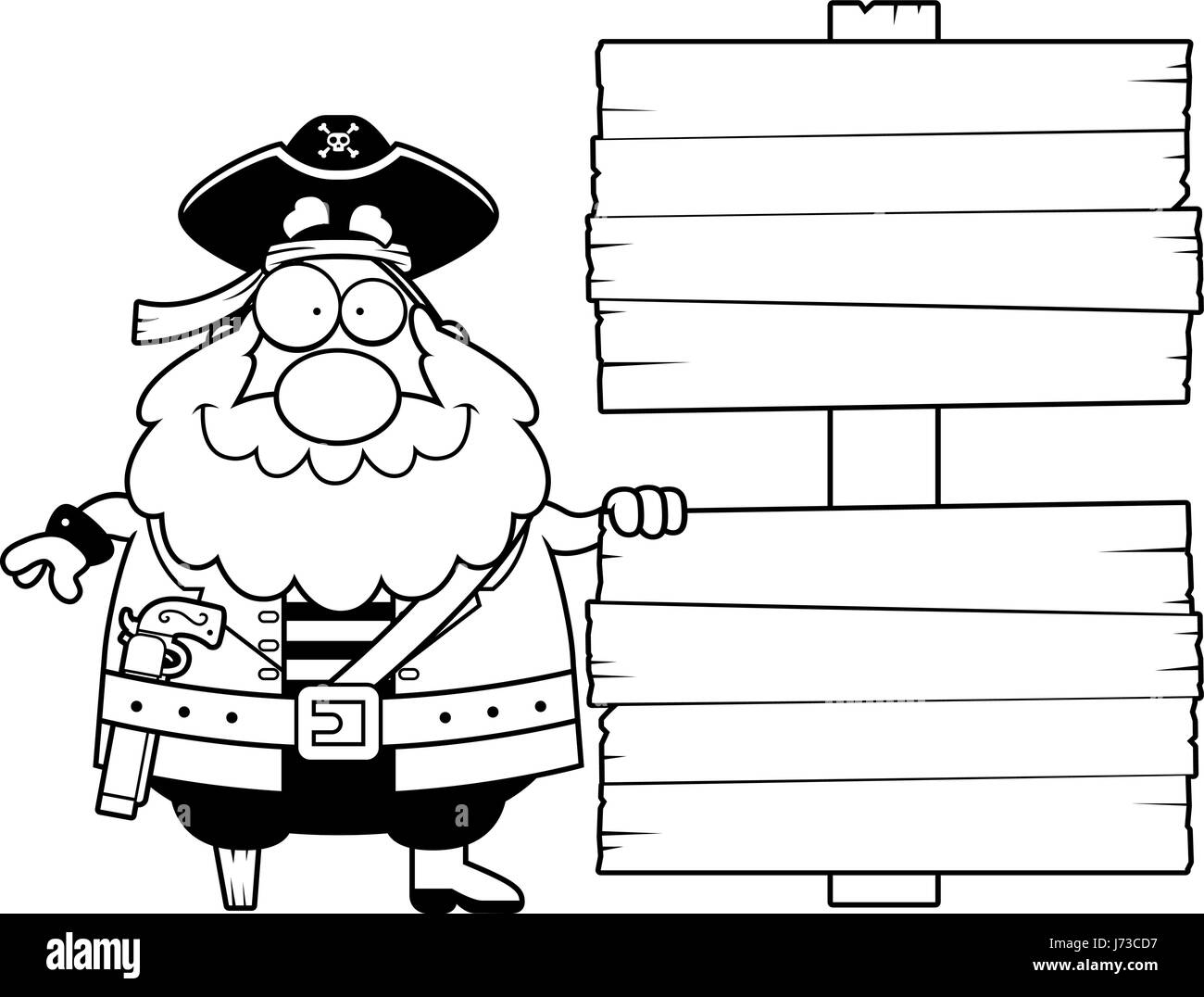 A happy cartoon pirate with a sign Stock Vector Image & Art - Alamy