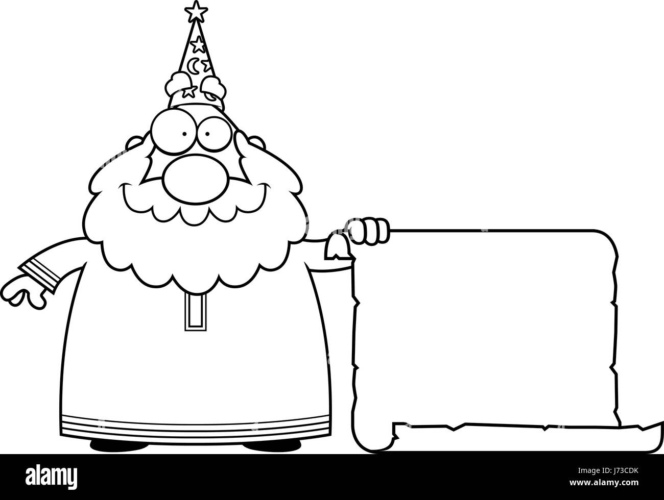 A happy cartoon wizard with a scroll Stock Vector Image & Art - Alamy