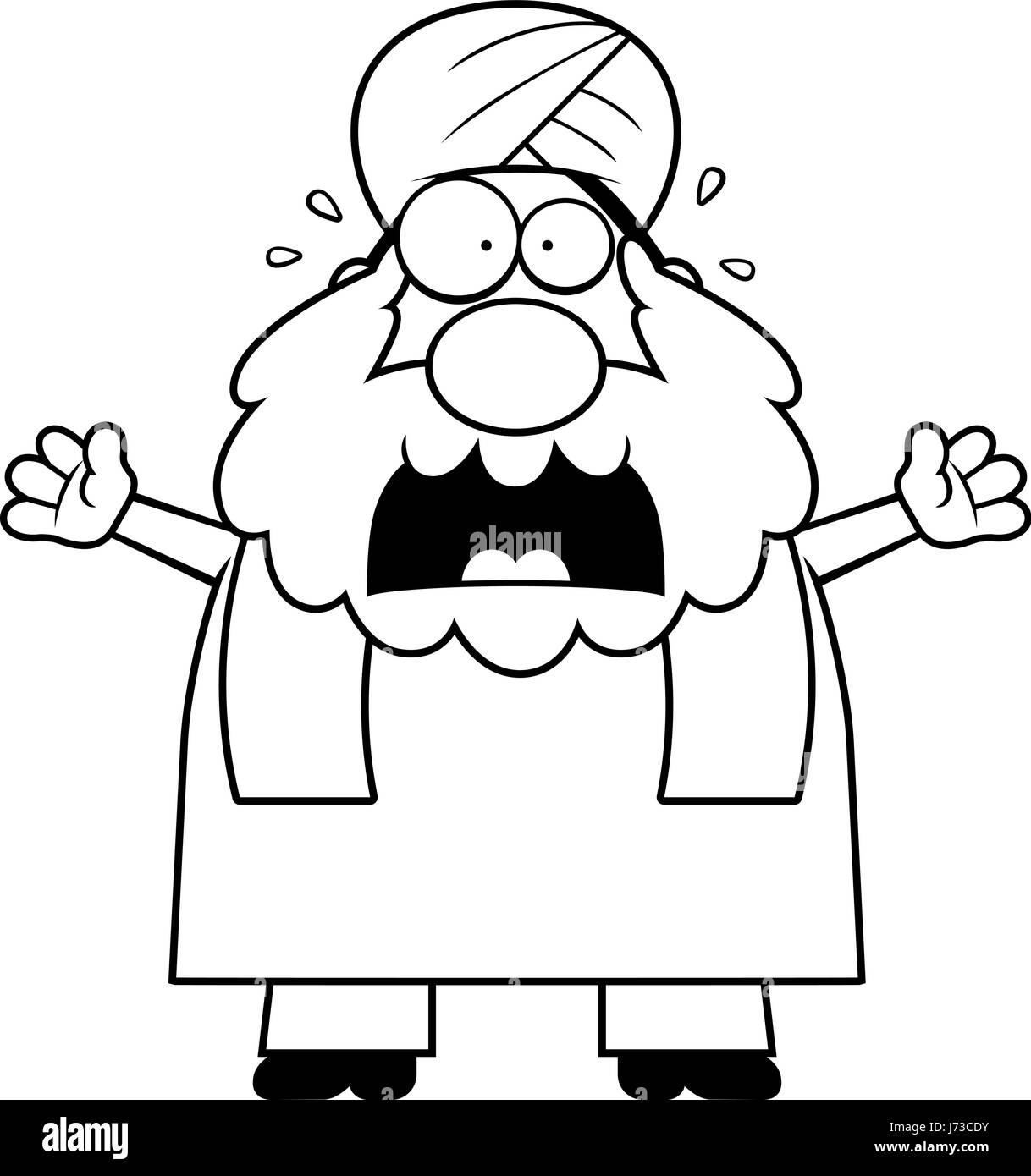 A cartoon illustration of a Sikh looking scared Stock Vector Image ...