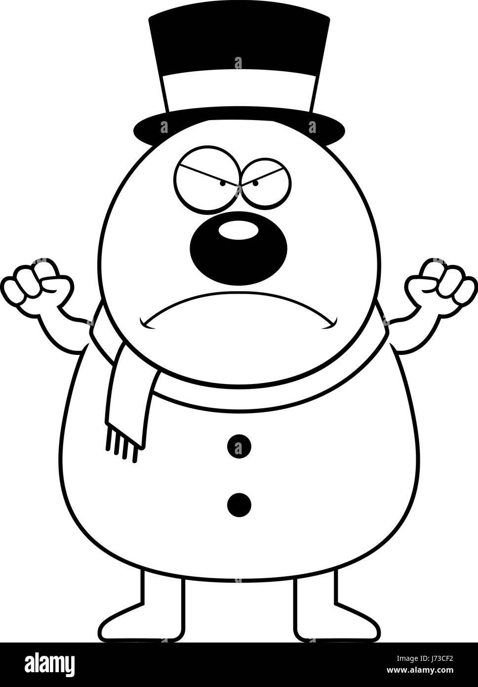 A cartoon illustration of a snowman looking angry Stock Vector Image ...