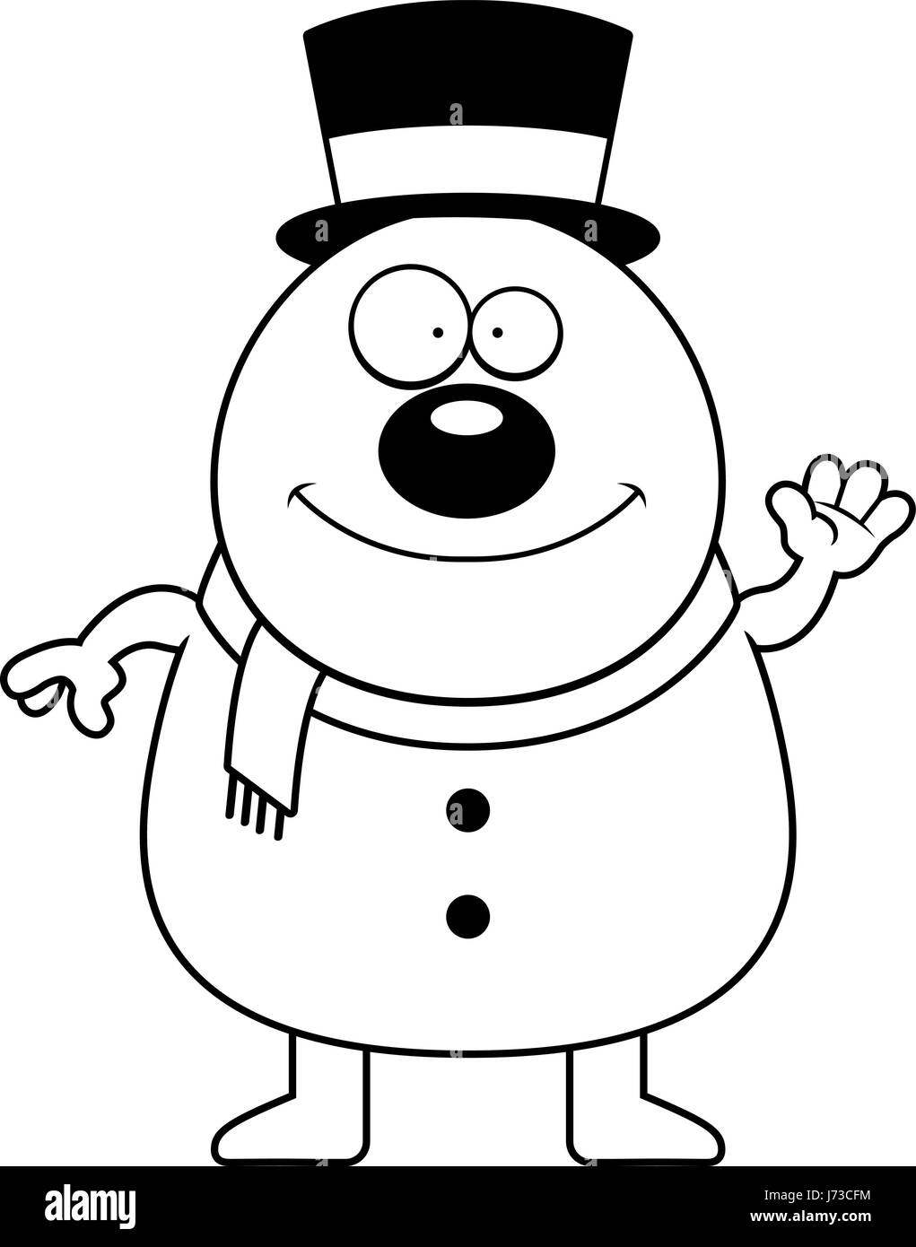 A cartoon illustration of a snowman waving Stock Vector Image & Art - Alamy