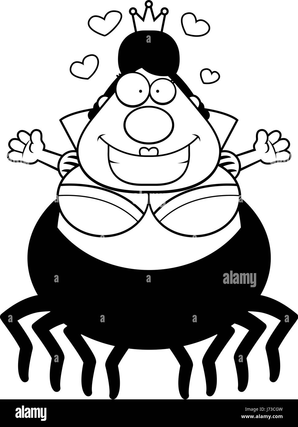 A cartoon illustration of a spider queen ready to give a hug Stock ...