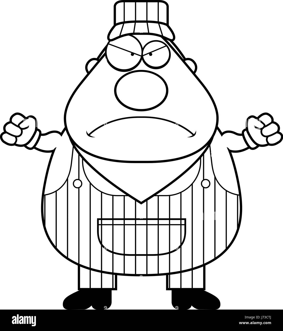 Cartoon train conductor looking angry hi-res stock photography and ...