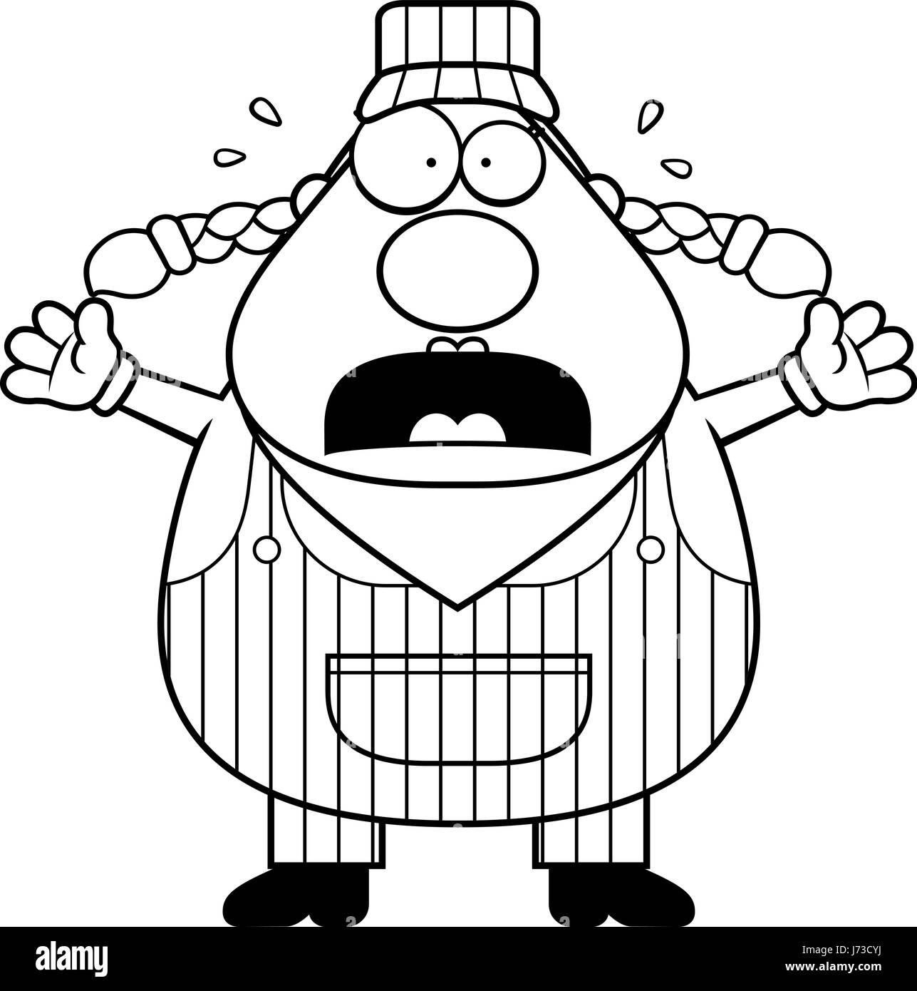 A cartoon train conductor worried and panicking Stock Vector Image ...