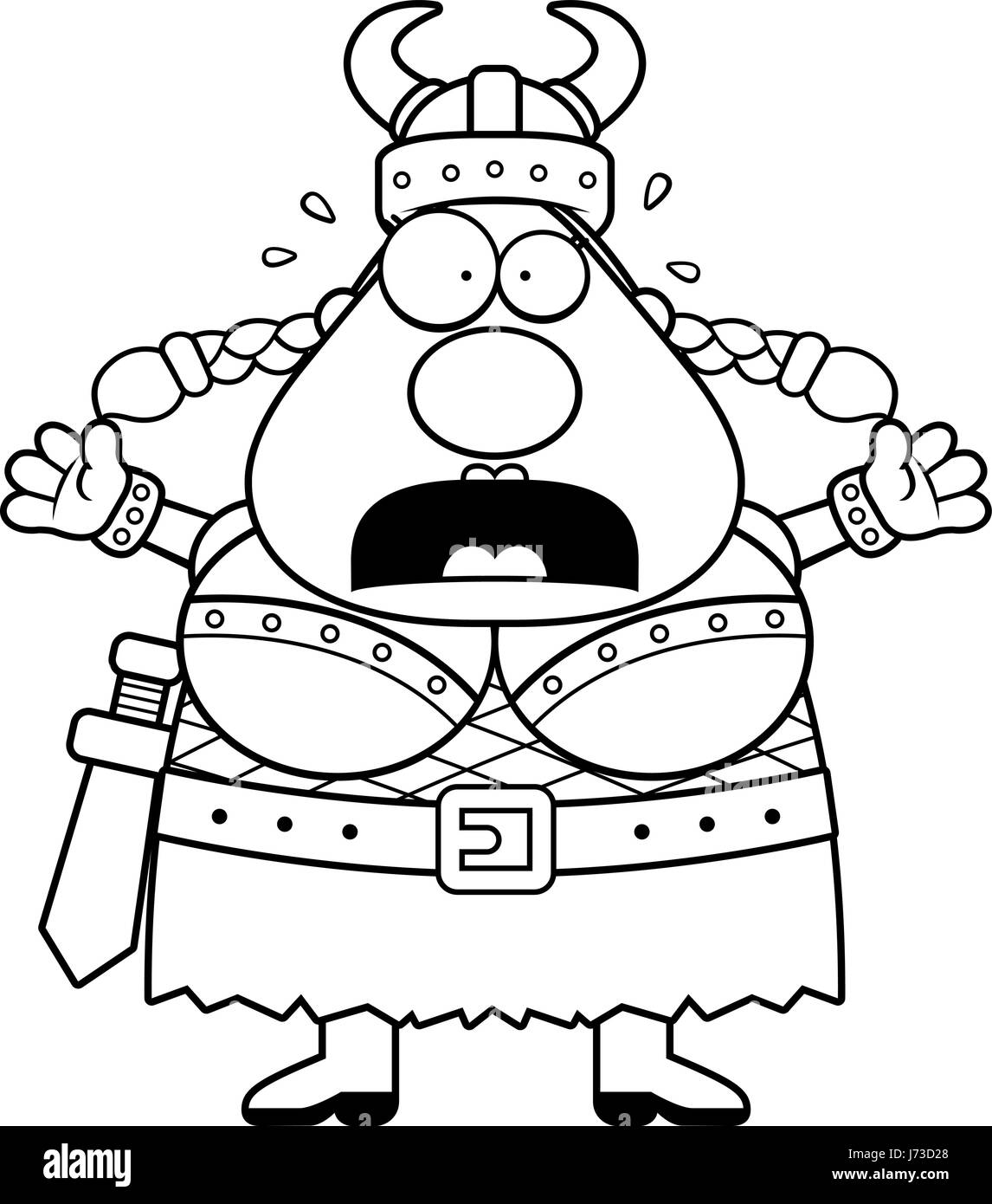 A cartoon Viking Valkyrie scared and panicking Stock Vector Image & Art ...