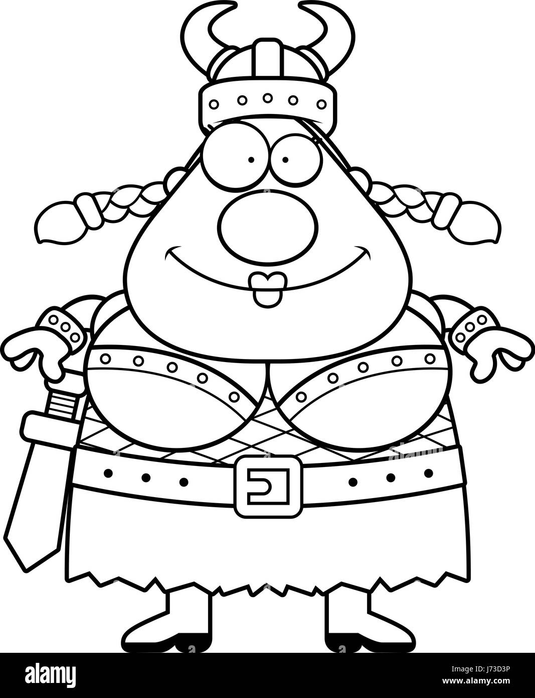 A happy cartoon Viking Valkyrie standing and smiling Stock Vector Image ...
