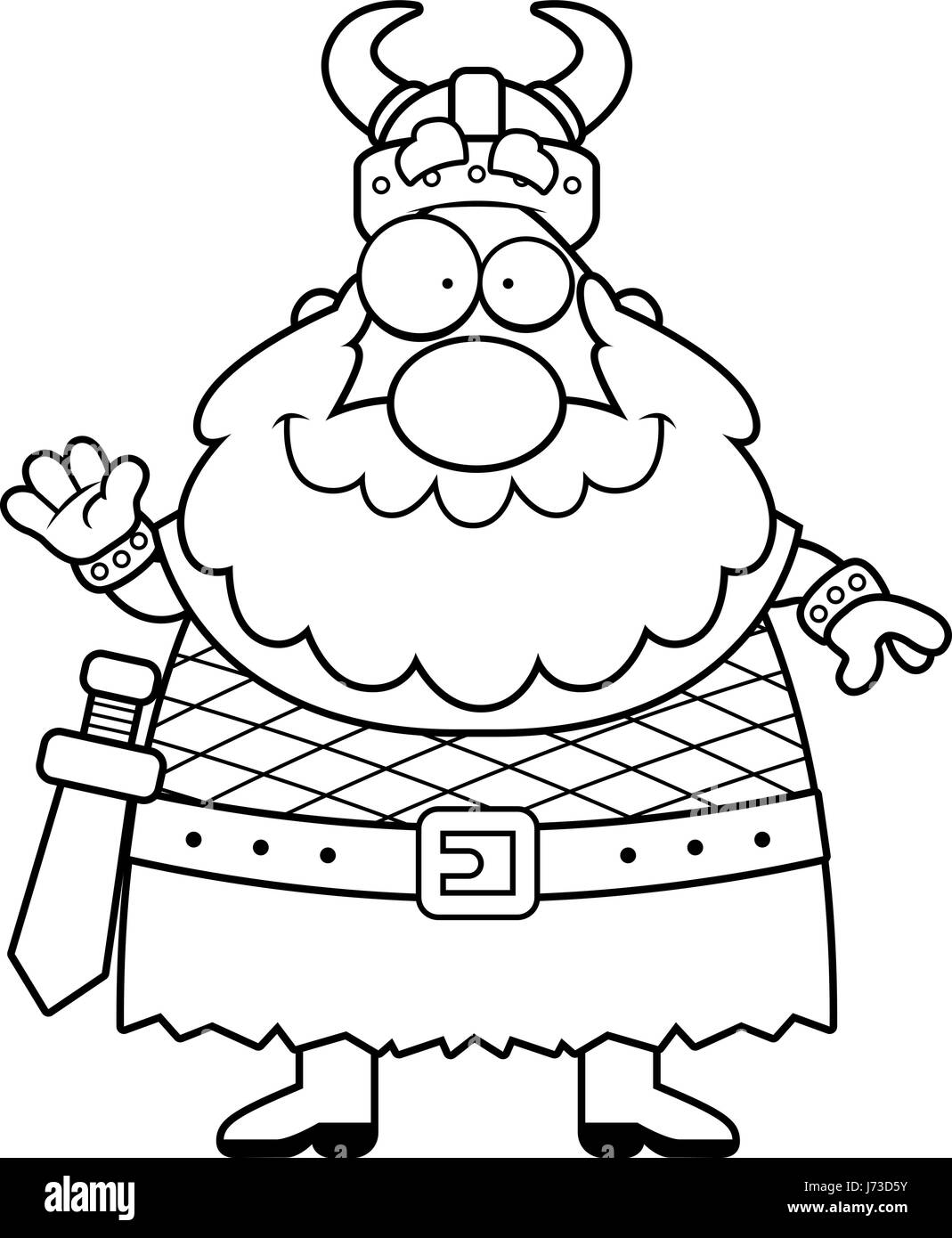 A cartoon illustration of a Viking waving and smiling Stock Vector ...