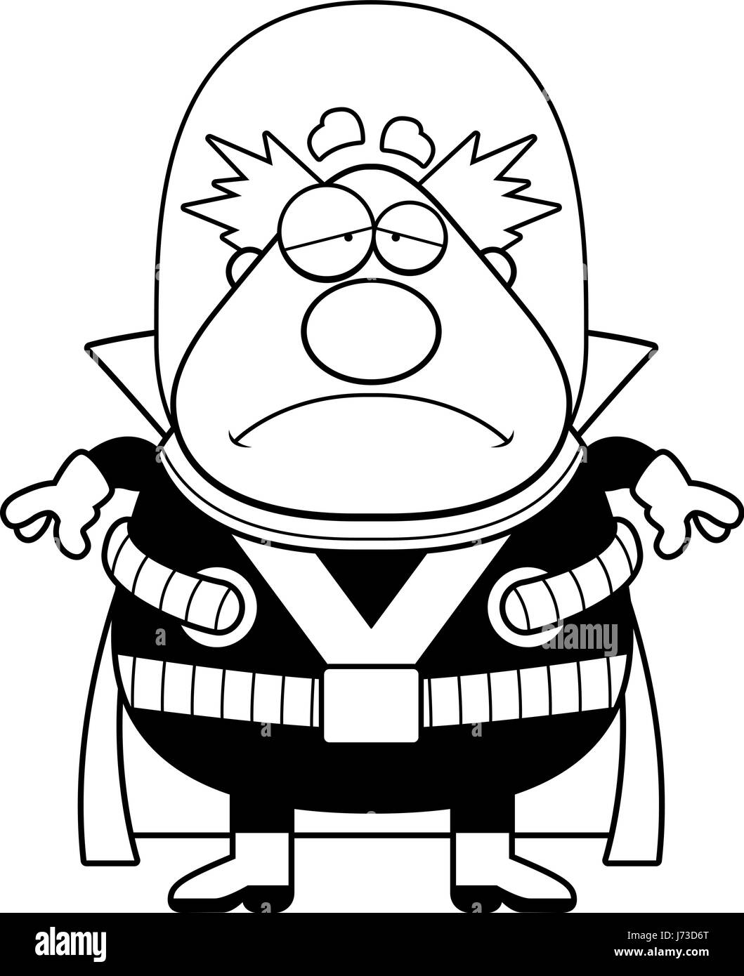 A cartoon illustration of a supervillain looking sad Stock Vector Image ...