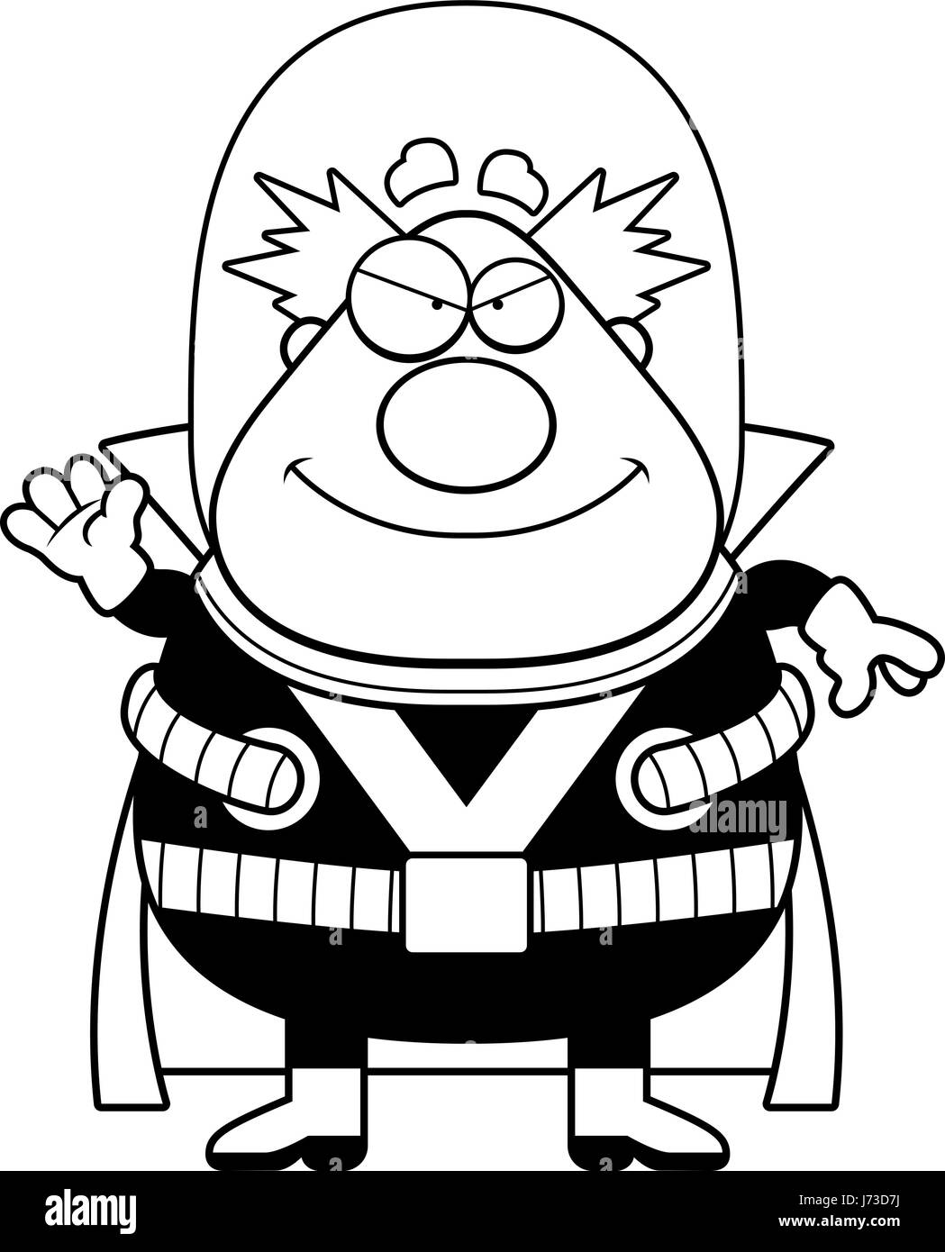 A cartoon illustration of a supervillain waving Stock Vector Image ...