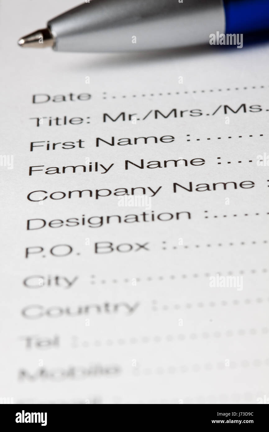 Form of address hi-res stock photography and images - Alamy