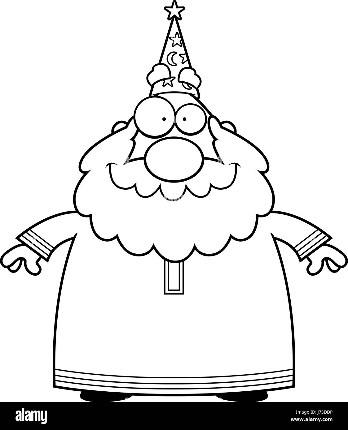 Happy cartoon wizard standing Stock Vector Images - Alamy