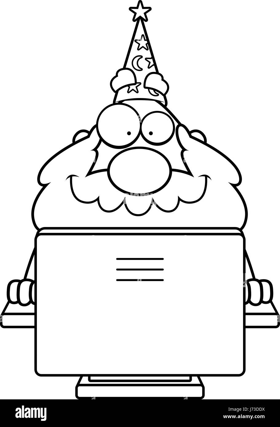 A cartoon wizard in front of a computer Stock Vector Image & Art - Alamy