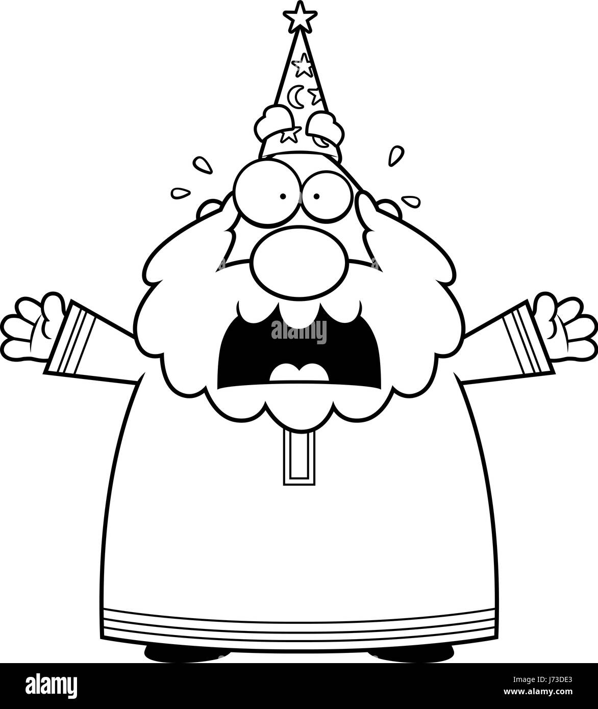 A cartoon wizard with a scared expression Stock Vector Image & Art - Alamy