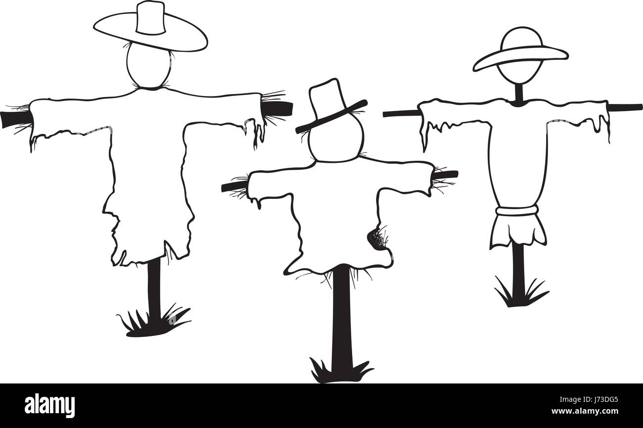 Set of scarecrows isolated on white Stock Vector Image & Art - Alamy
