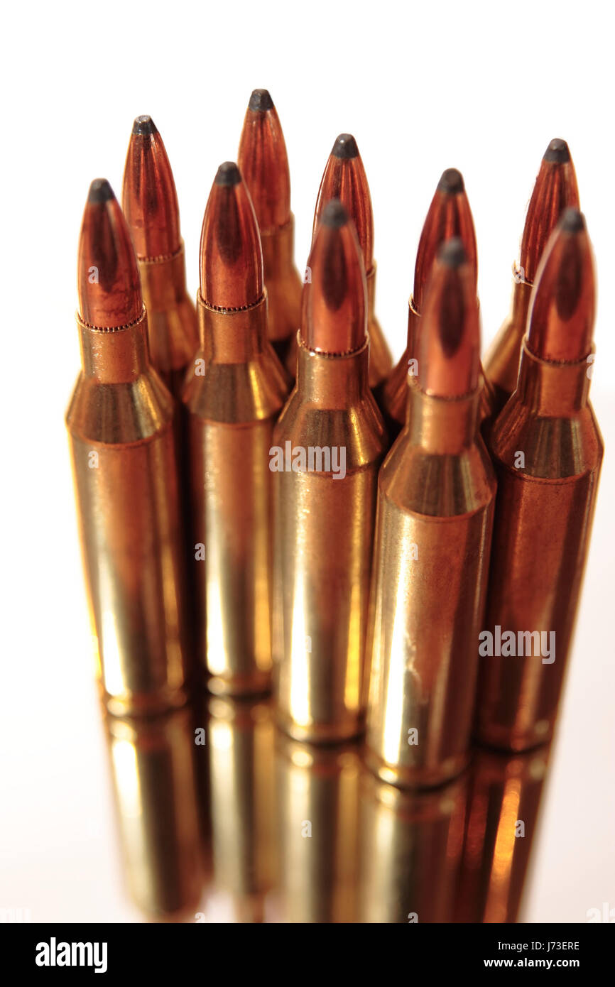 closeup brass ammunition cartridge caliber bullet danger macro close-up ...