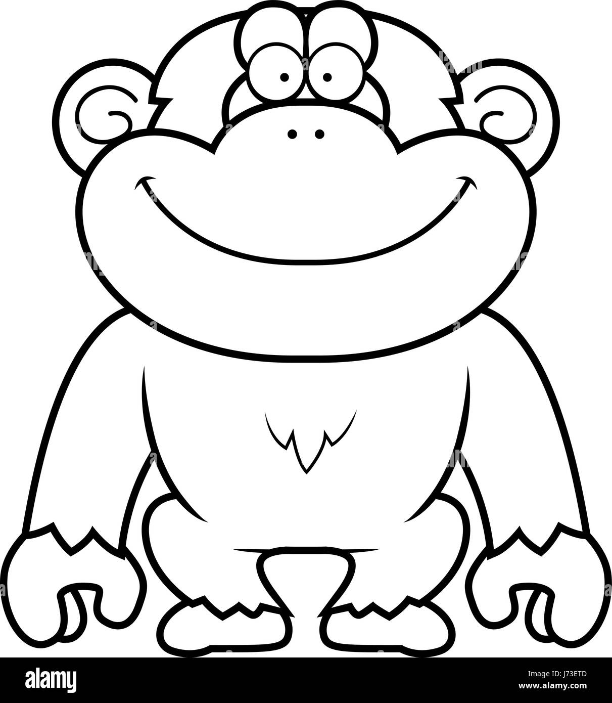 A cartoon illustration of a chimpanzee smiling Stock Vector Image & Art ...
