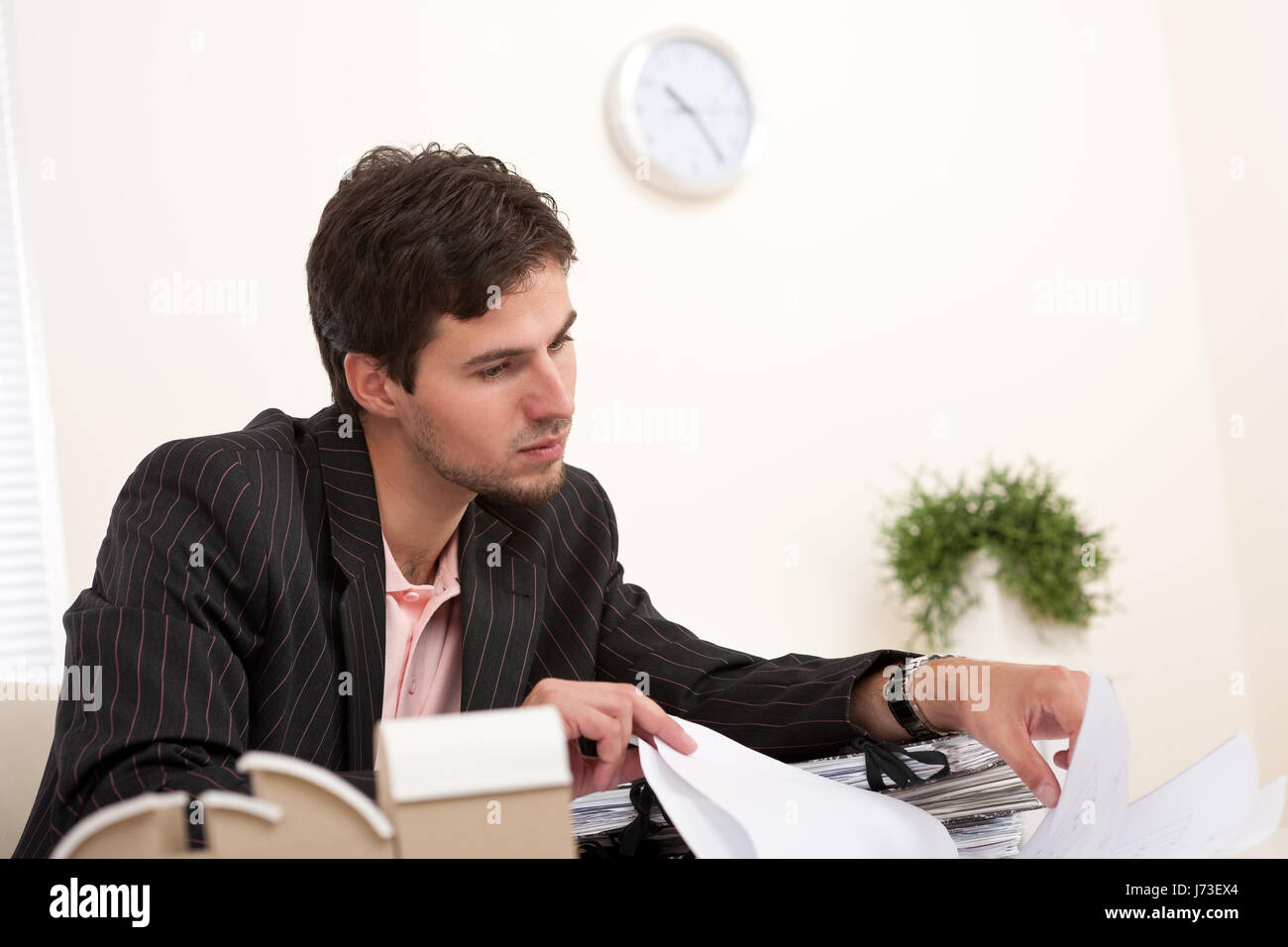 office successful succesful business man businessman architect working ...