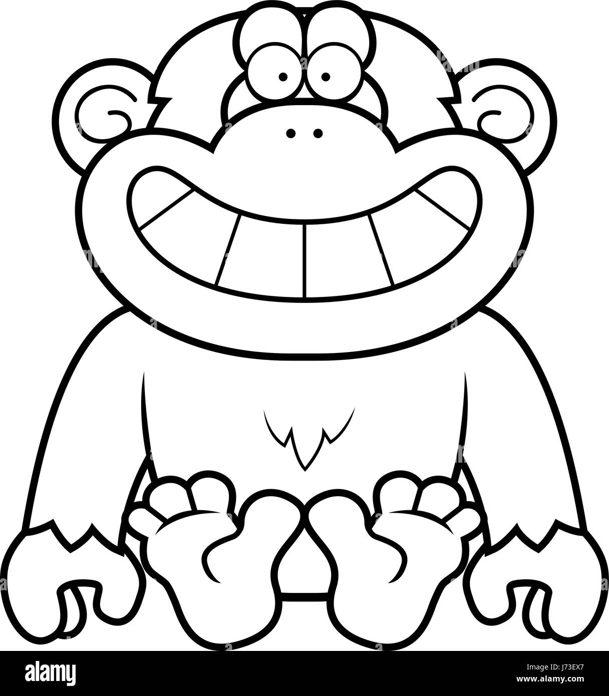 A cartoon illustration of a chimp sitting Stock Vector Image & Art - Alamy