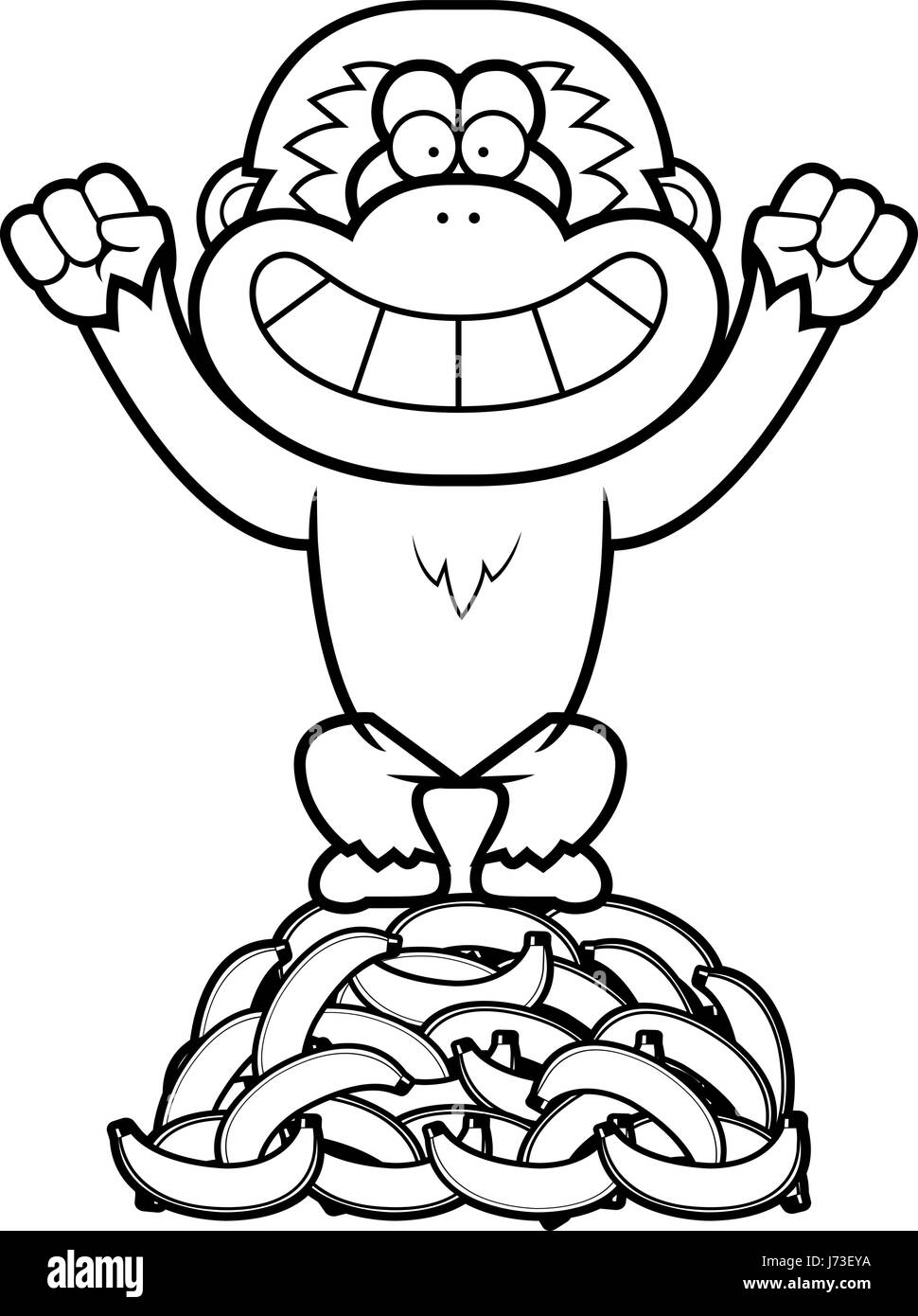Cartoon smiling gibbon Black and White Stock Photos & Images - Alamy