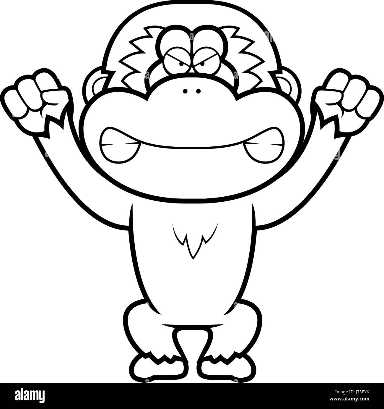 A cartoon illustration of an angry looking gibbon Stock Vector Image ...